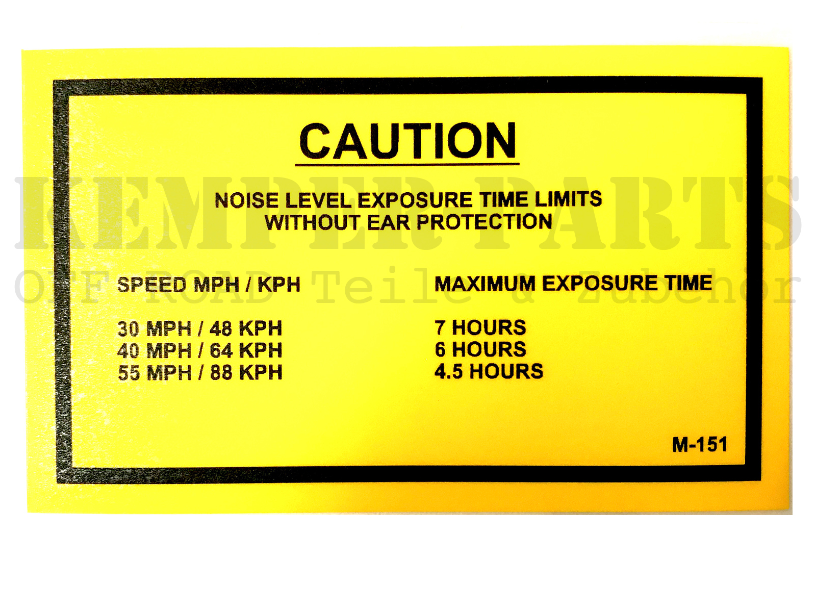 M151 Sticker - Caution Noise Level | Sticker / Labeling / Type Plates ...