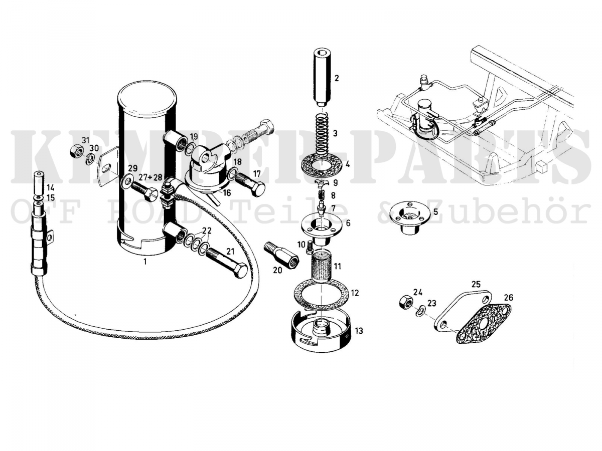 DKW MUNGA Fuel Pump Flange Gasket | Fuel System | F91 | KEMPER-PARTS
