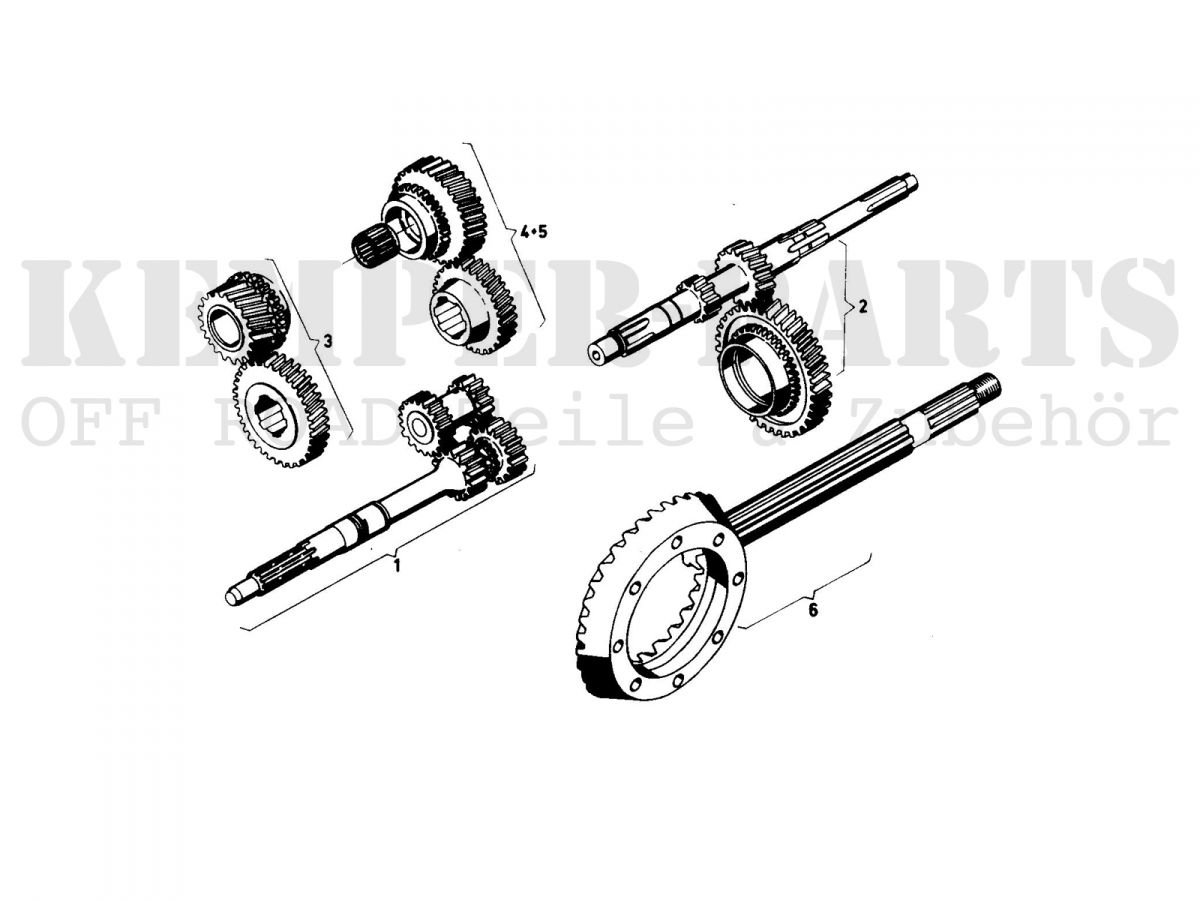 DKW MUNGA Gear Wheel Set | Transmission | F91 | KEMPER-PARTS